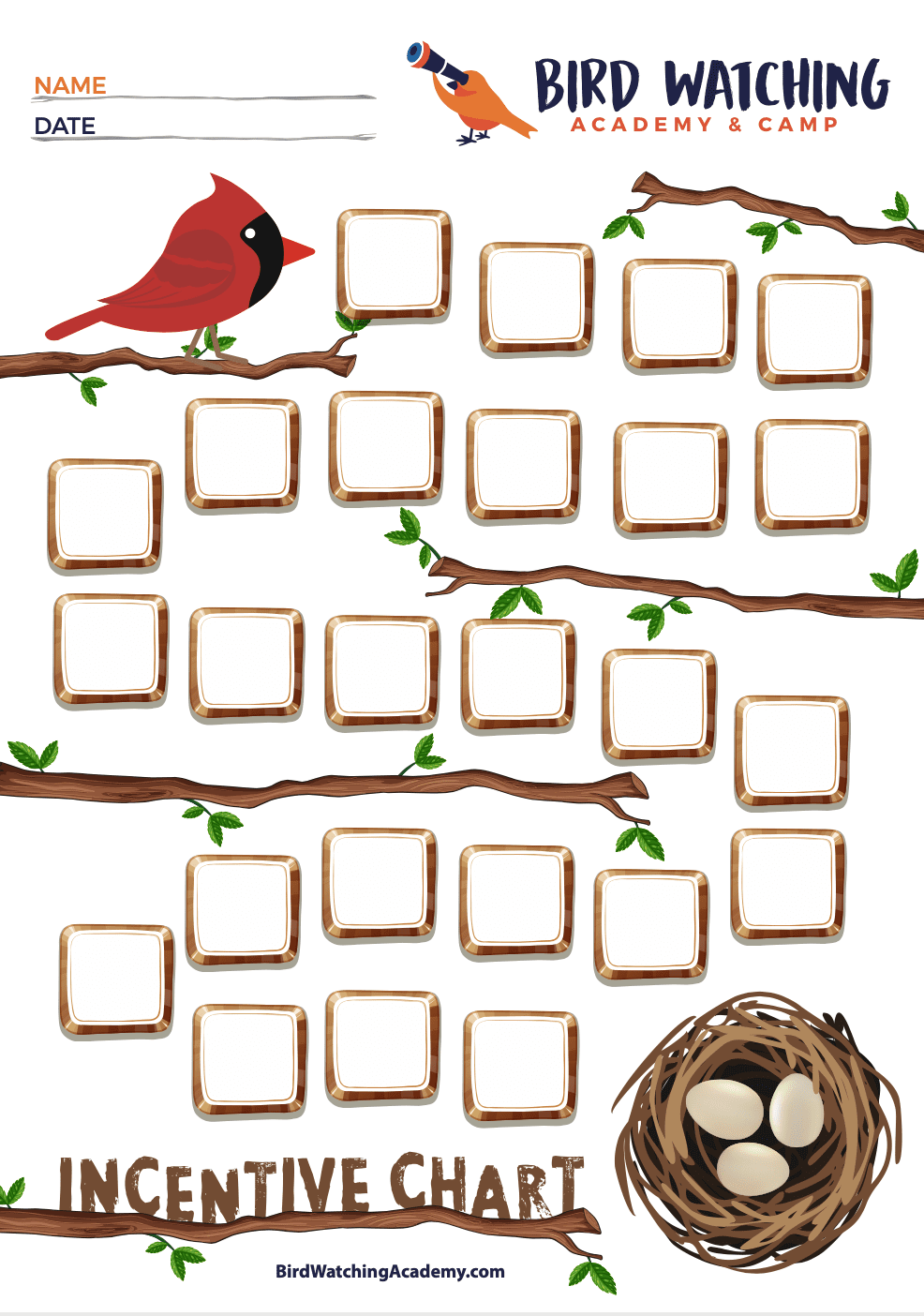Bird Watching Incentive Chart – My Store
